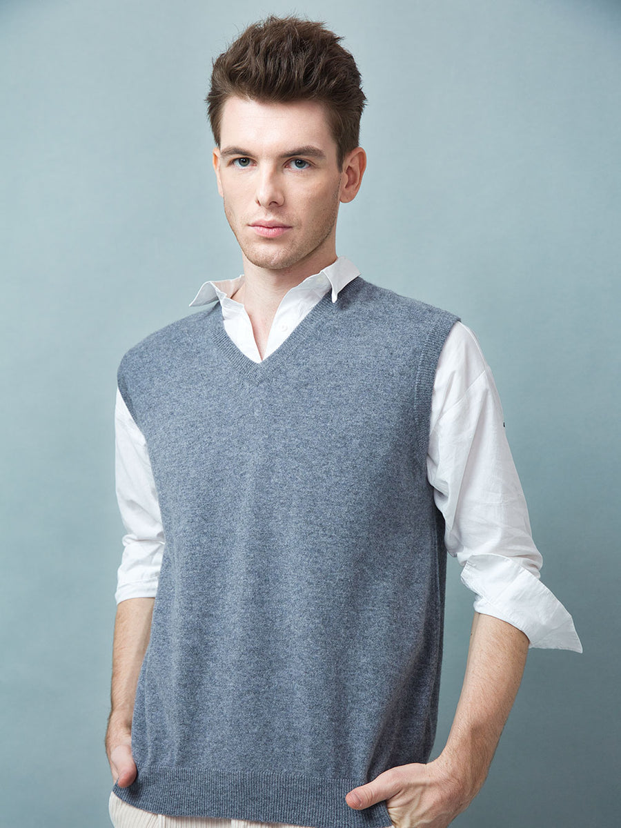 Men's 100% Mongolian Cashmere Vest | Classic Style | 100% Pure Cashmere ...
